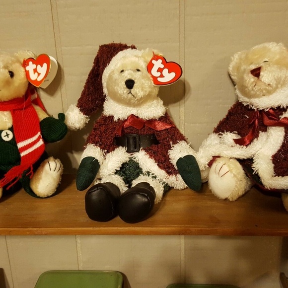 Ty | Holiday | 3 Ty Christmas Attic Treasures Santa Bears | Poshmark